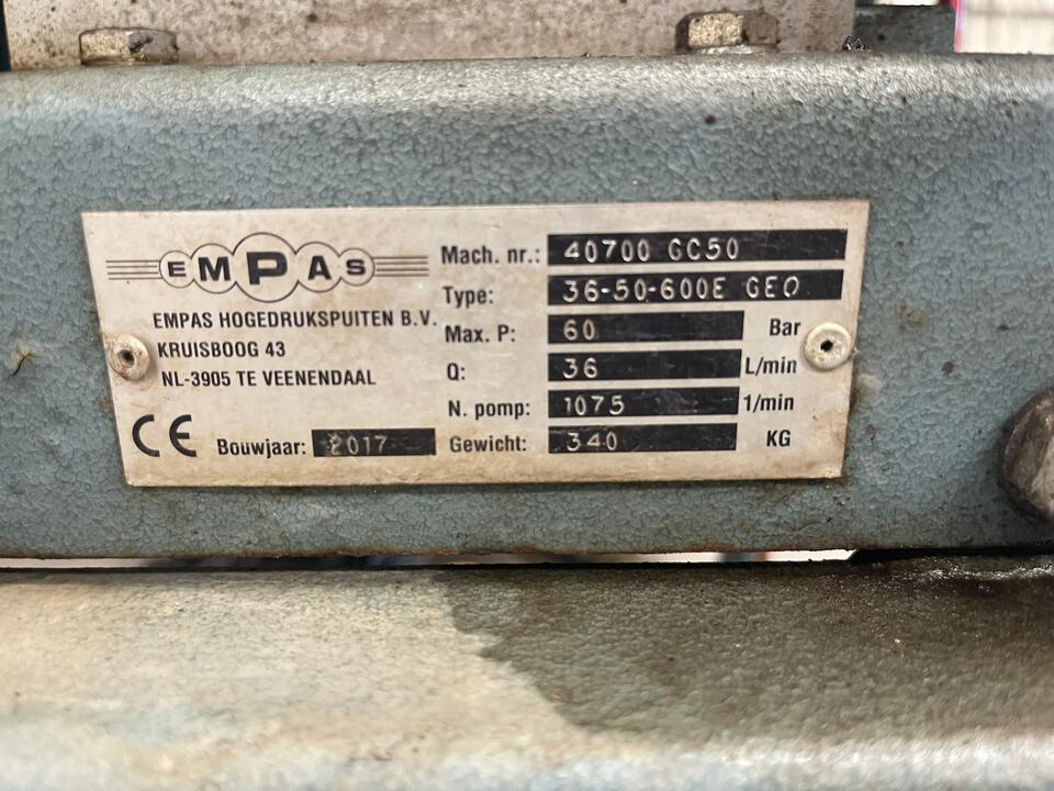 Empas spuitkar 600 liter incl. slanghaspel | Pomp capaciteit: 50 l/min ...